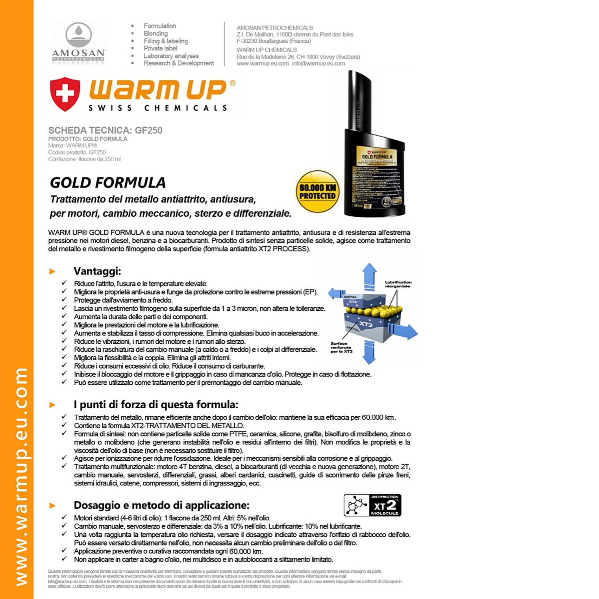 Evocomponents. WARM UP Gold Formula GF250 Additivo Antiattrito Olio ...